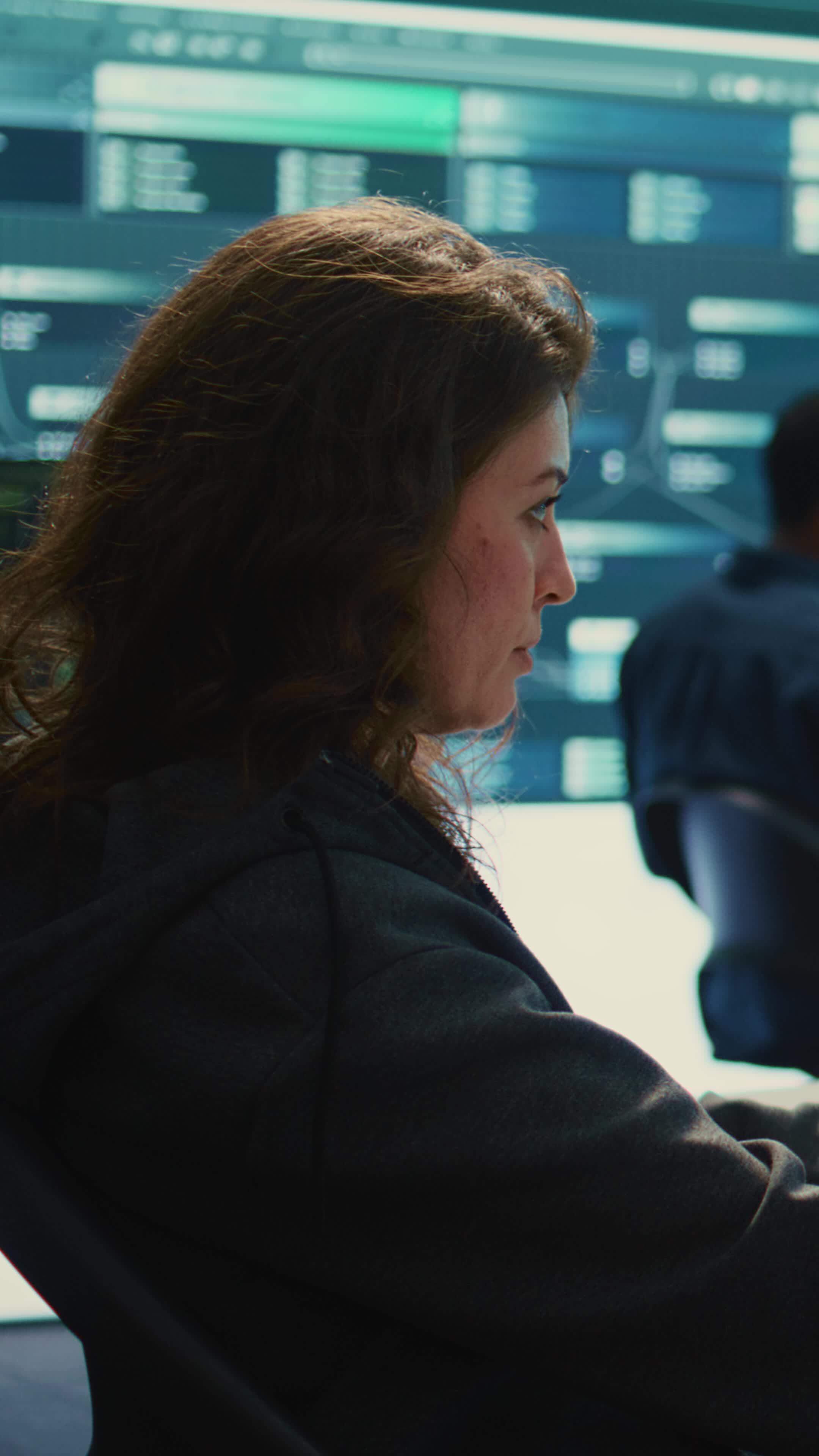 Vertical Governmental Hackers Team Working On Digital Security And