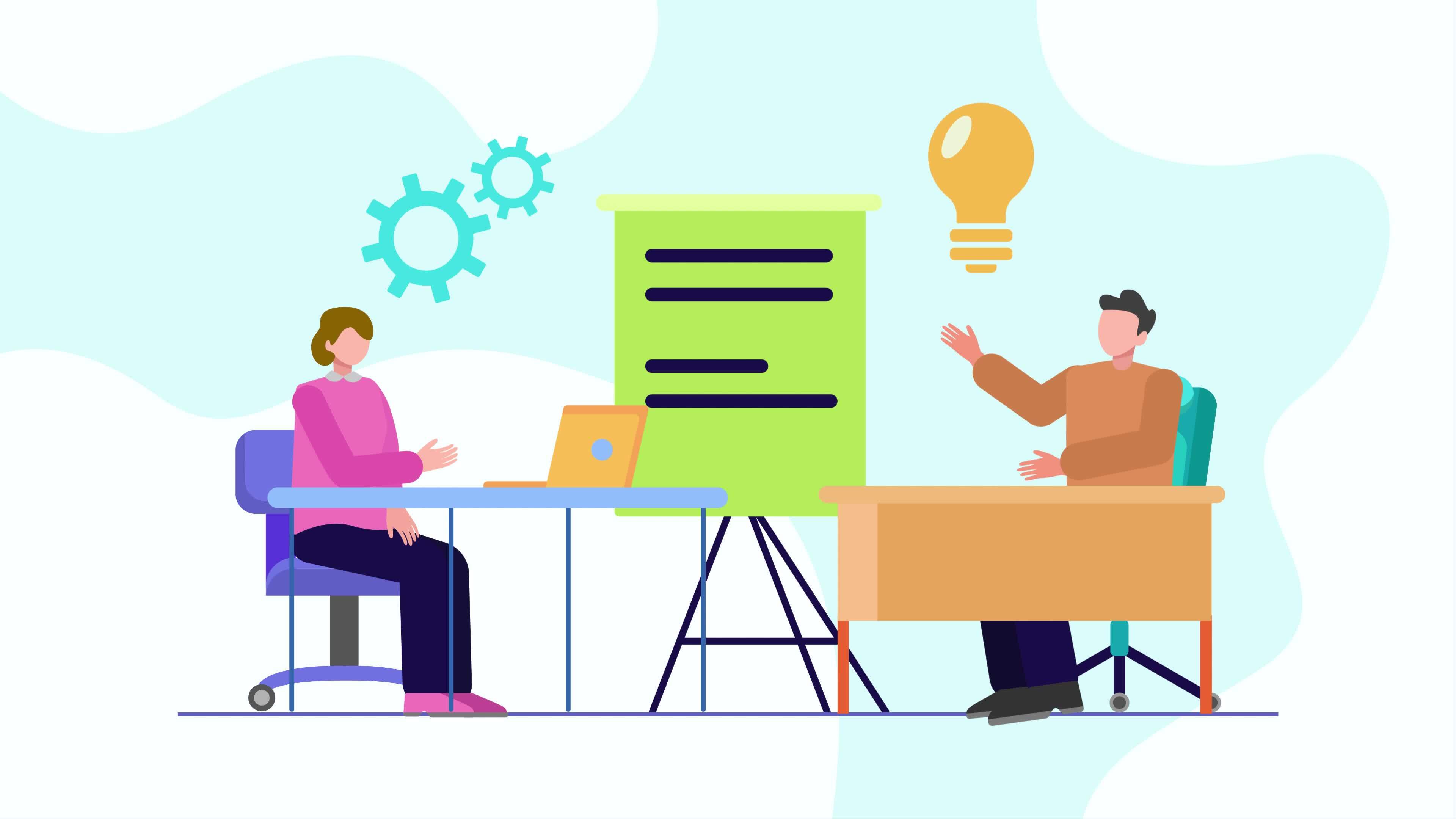 Animated Skill and Training concept. Full length animation illustration ... Animated Skill and Training concept. Full length animation illustration ...