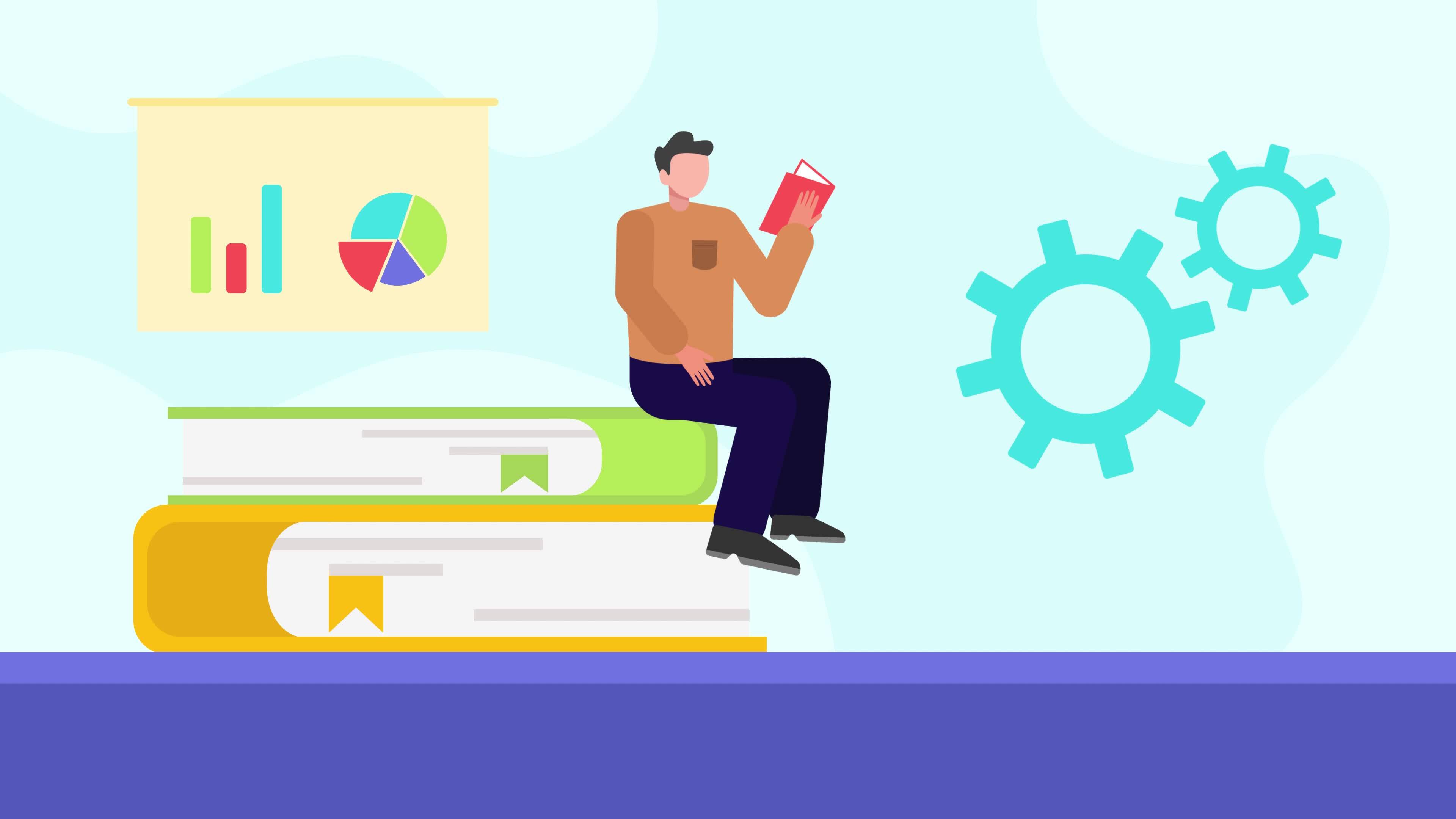 Animated Skill and Training concept. Full length animation illustration ... Animated Skill and Training concept. Full length animation illustration ...