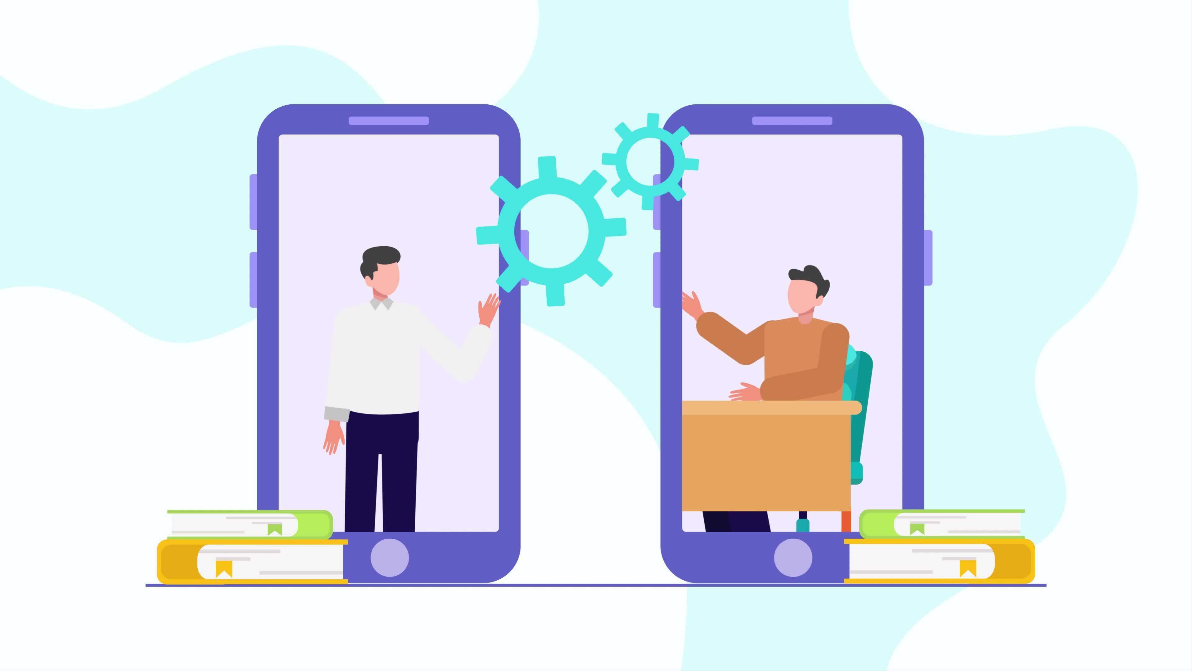 Animated Skill and Training concept. Full length animation illustration ... Animated Skill and Training concept. Full length animation illustration ...