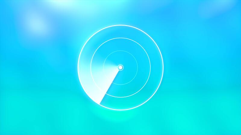 Radar screen animated colorful background. Motion. Visualization of ...