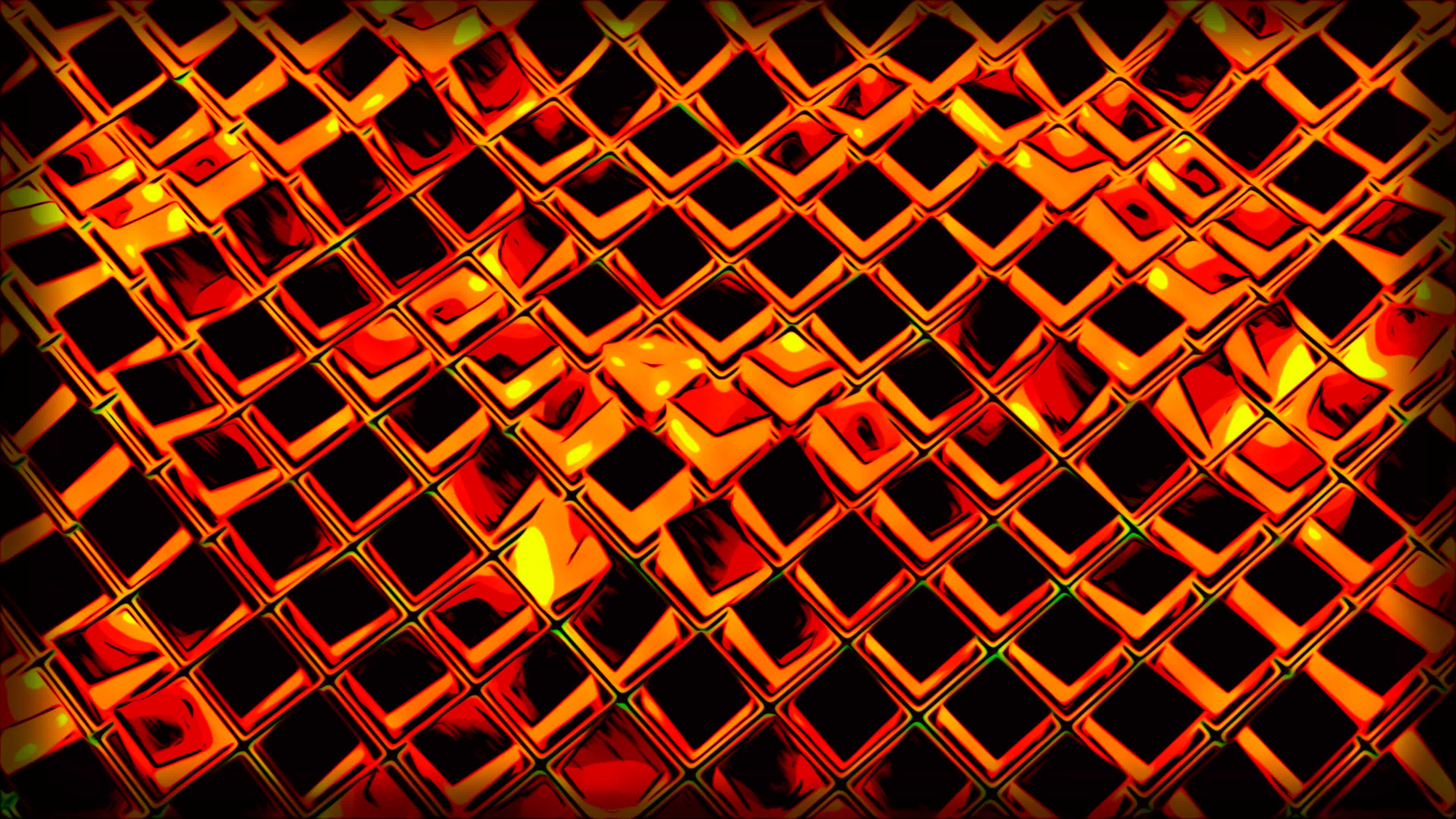 Waves With Grid Or Cubes Design Black 3d Cubes Move In Waves With Grid Black Cubes Oscillate