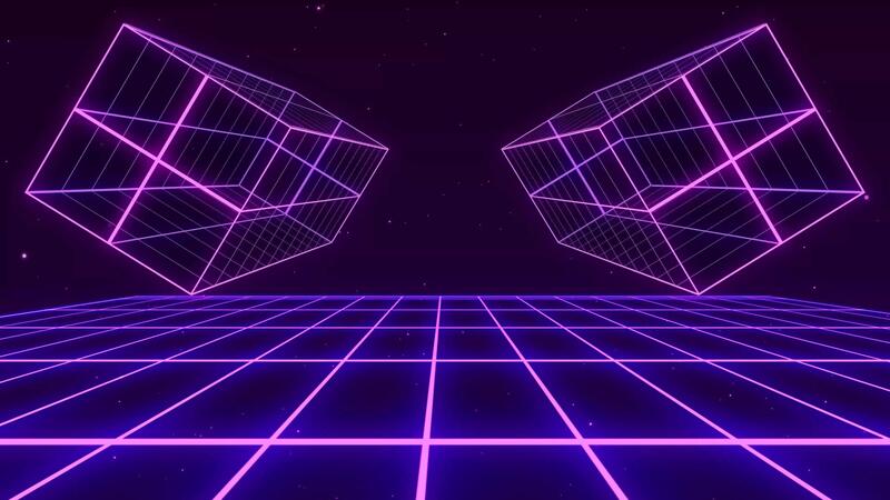 Abstract digital game retro style 80s-90s neon grid cyber landscape background. 47068747 Stock ...