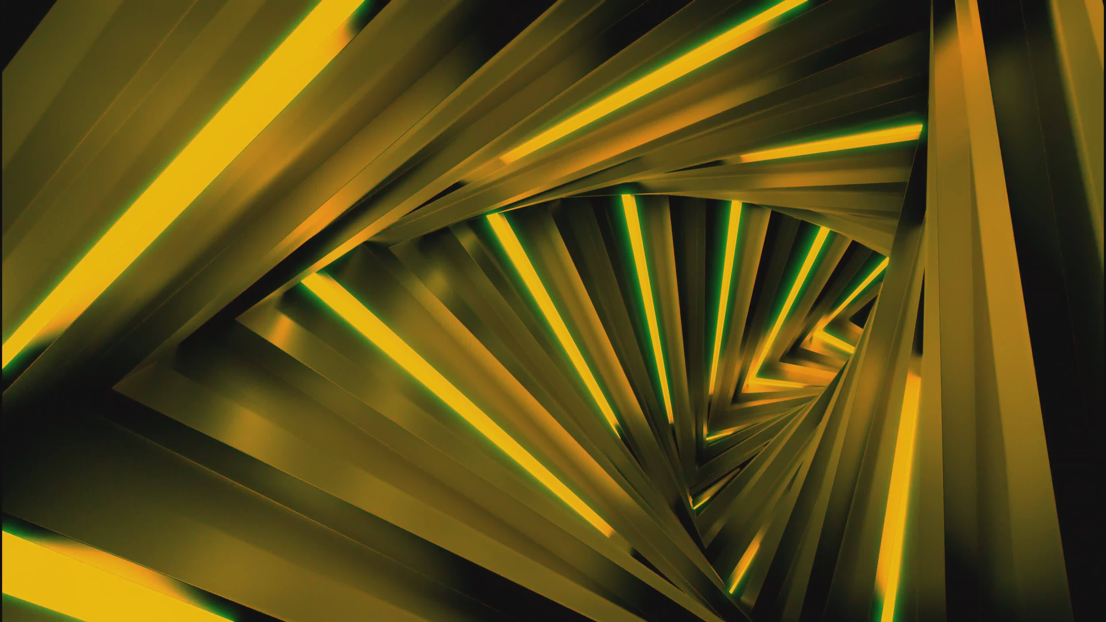 Movement In 3d Tunnel With Triangular Lines Design 3d Tunnel With Geometric Triangular Turn