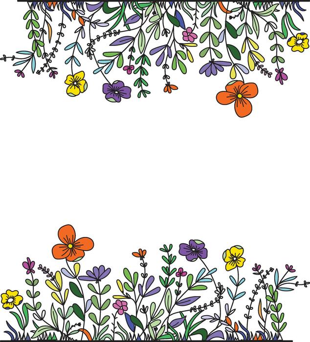Doodle Flower Border Vector Art, Icons, and Graphics for Free Download