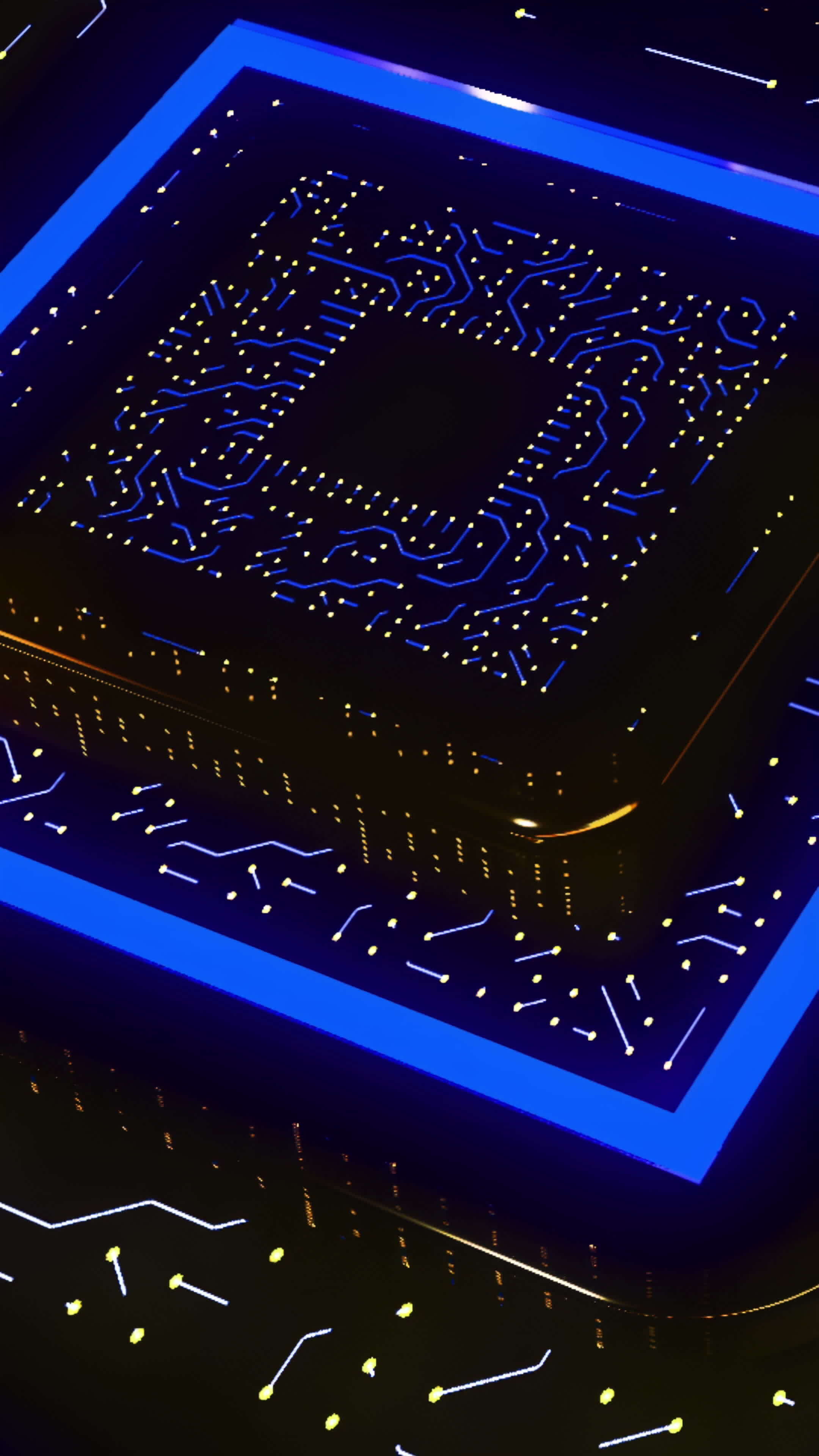 Advanced technology concept. Design. Visualization of a microchip ...