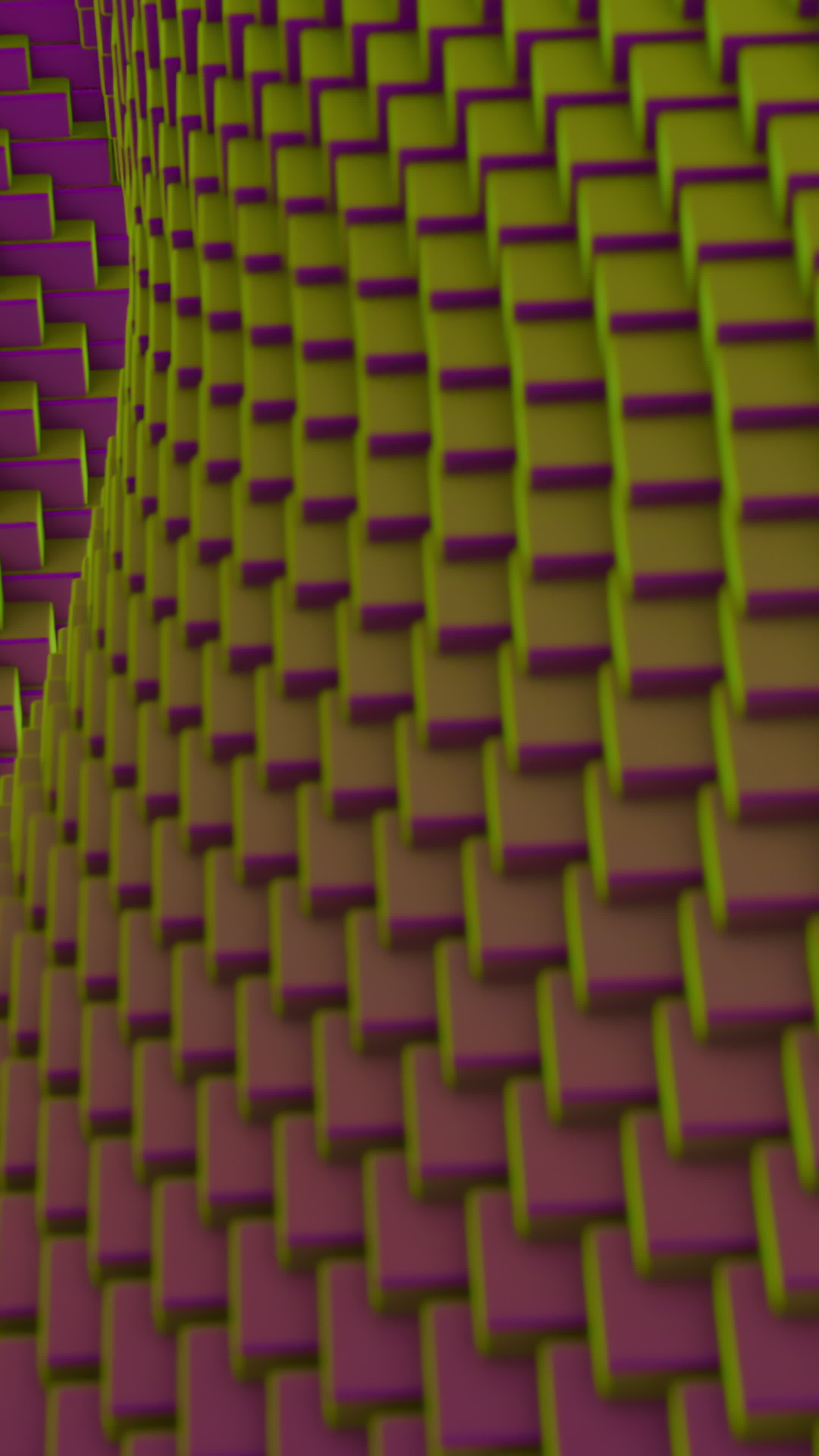 3d distortion of space with squares. Design. Space with curved ...