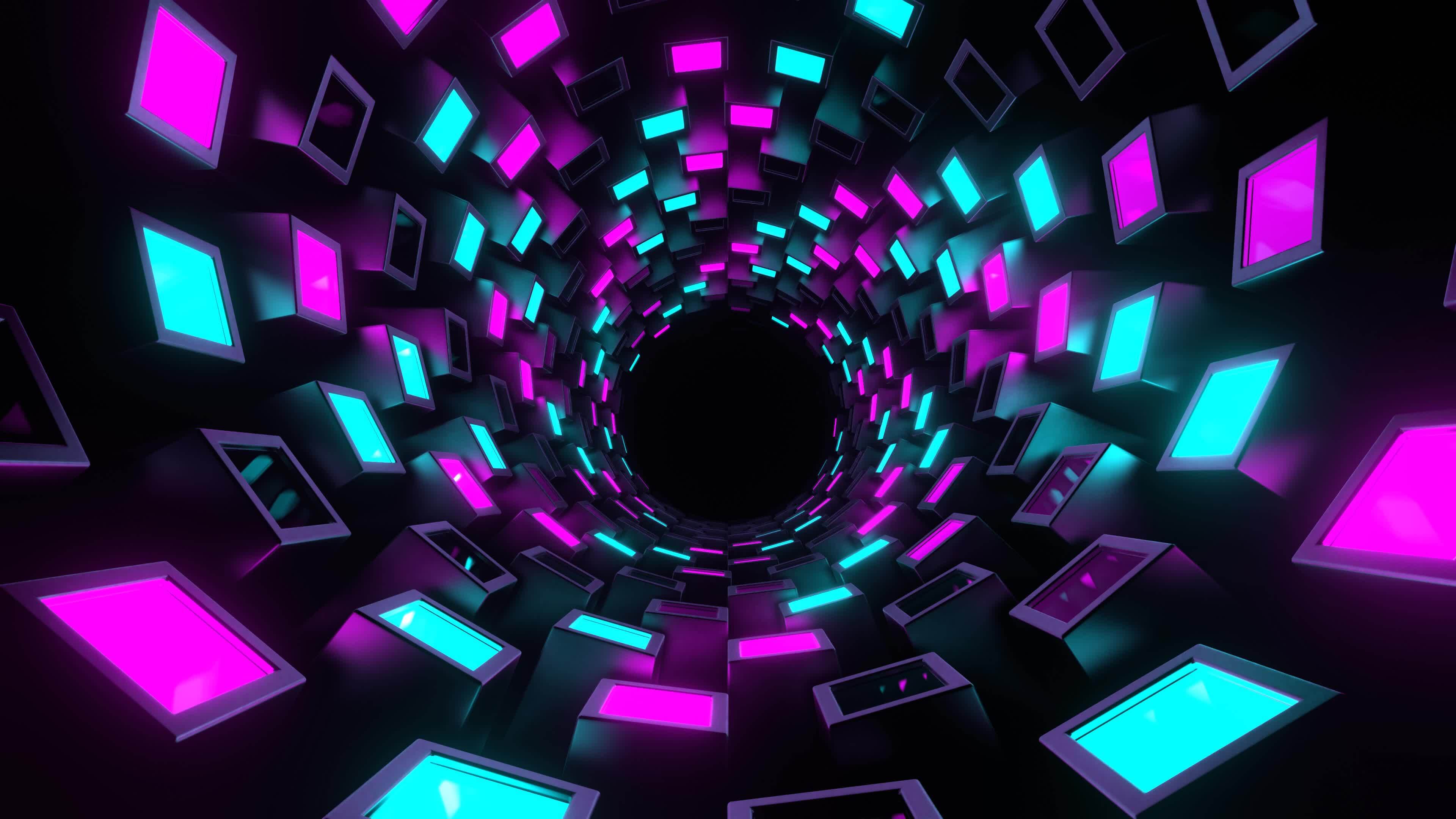 Cyan and Pink Slowed Rotation Strobe Tunnel Background VJ Loop in 4K 47150282 Stock Video at ...
