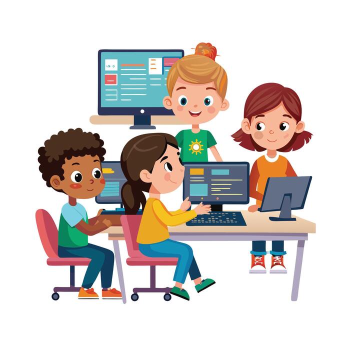 Kids Computer Lab Vector Art, Icons, and Graphics for Free Download