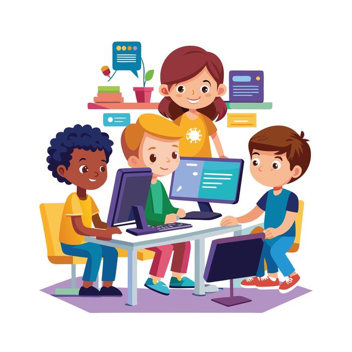 Kids Computer Lab Vector Art, Icons, and Graphics for Free Download