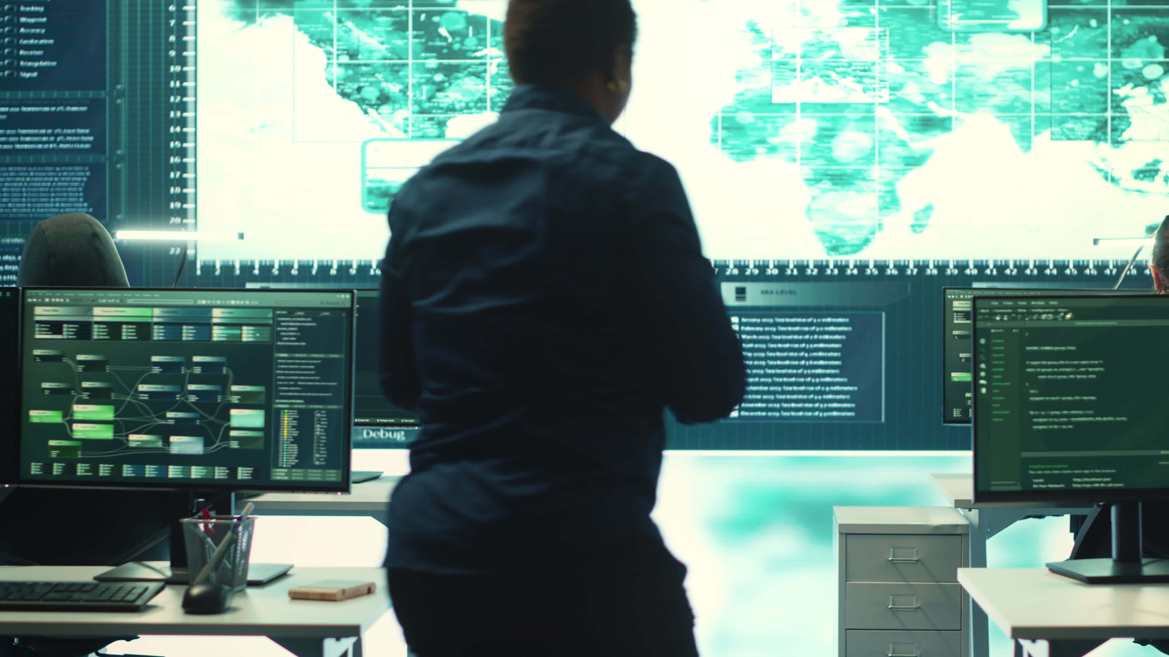 Governmental Hackers Exploiting Network Systems In High Tech Office Executing Cyber Operations