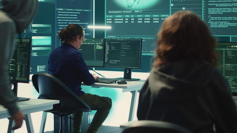 Governmental Agency Team Conducting Cyber Security Monitoring And