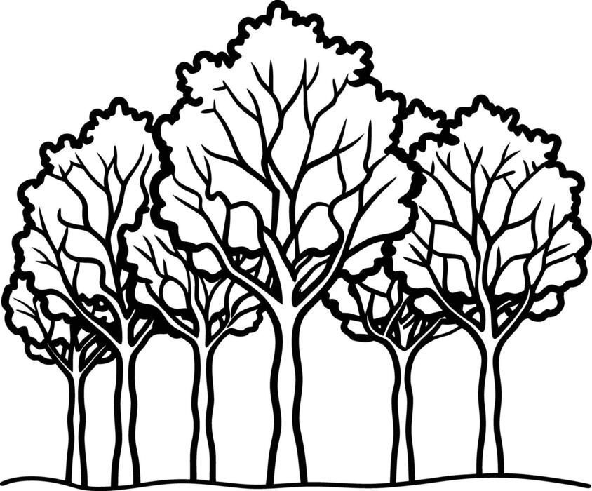 Oak Tree Line Vector Art, Icons, and Graphics for Free Download