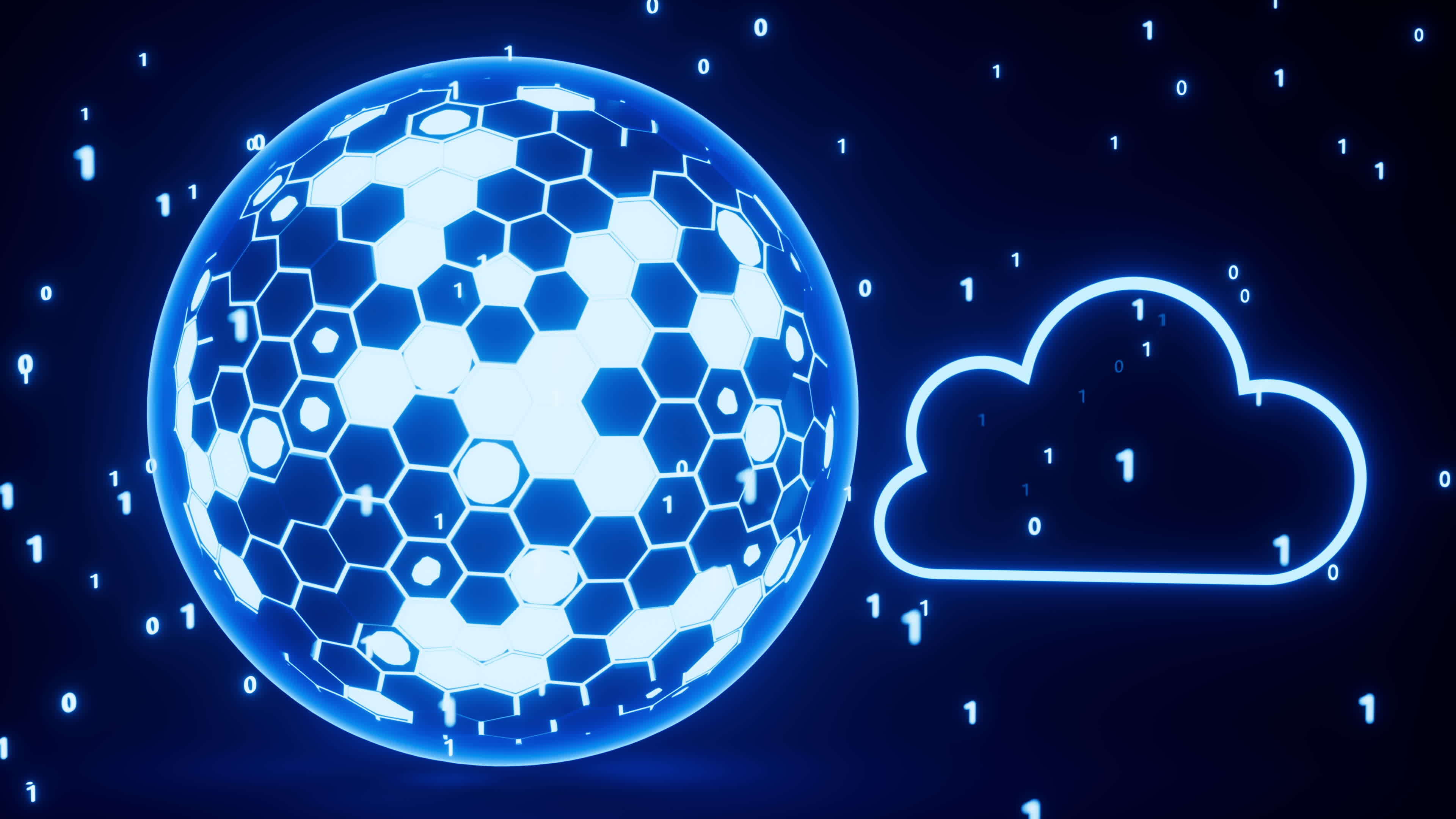 Abstract Glowing Sphere Cloud Computing And Binary System Concept 3d Rendering 47208350 Stock