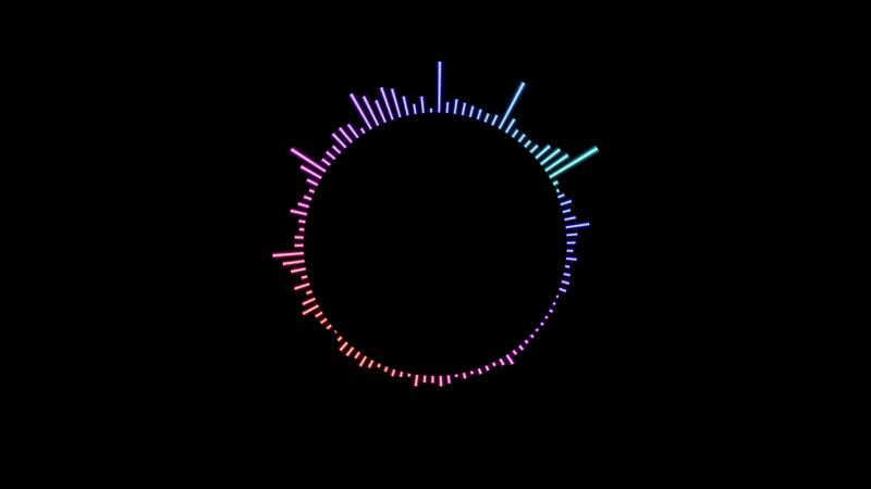 Digital Audio Spectrum Sound Wave Equalizer Effect Animation Alpha Channel Transparent ...