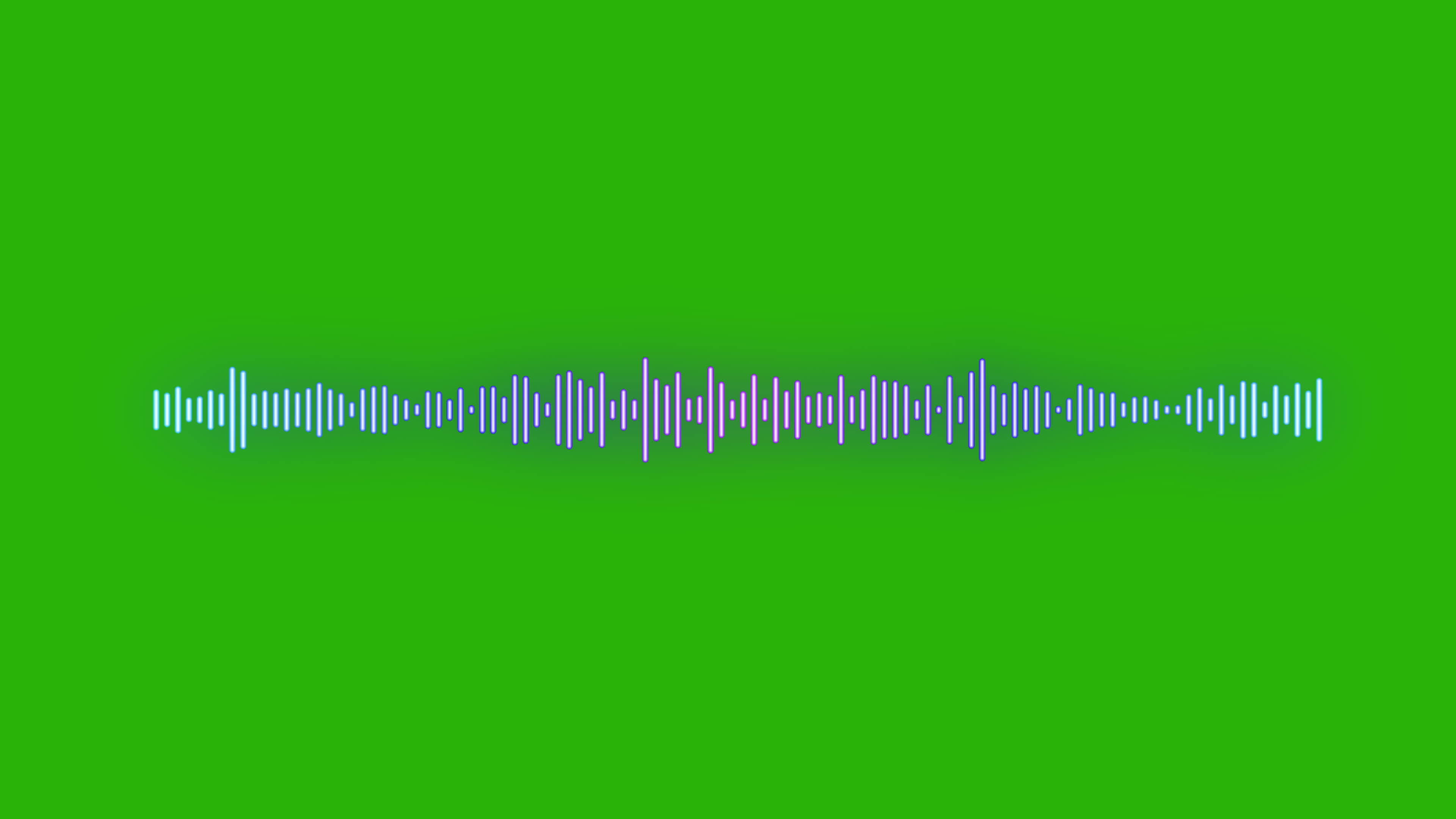 Digital Audio Spectrum Sound Wave Equalizer Effect Animation Green Screen. 4K Resolution ...