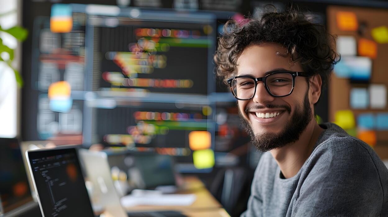 Happy Programmer Stock Photos, Images and Backgrounds for Free Download