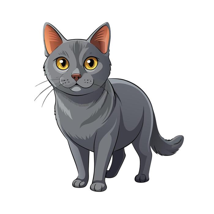 Gray Cat Vector Art, Icons, and Graphics for Free Download