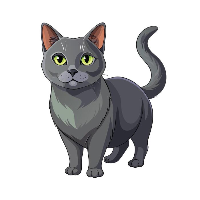 Gray Cat Vector Art, Icons, and Graphics for Free Download