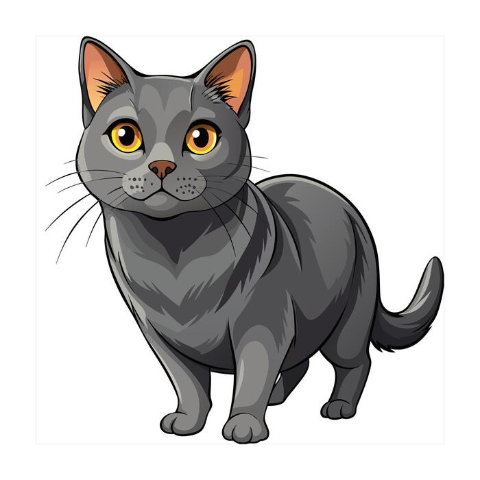 Gray Cat Vector Art, Icons, and Graphics for Free Download