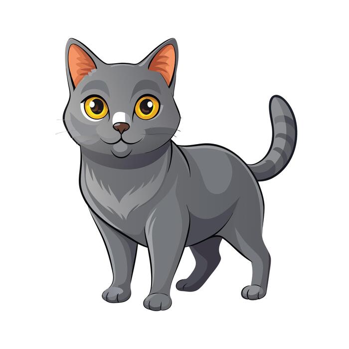 Gray Cat Vector Art, Icons, and Graphics for Free Download