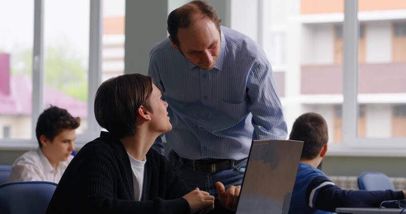 Programming Classes For Children And Teens, Teacher And Schoolboy ...