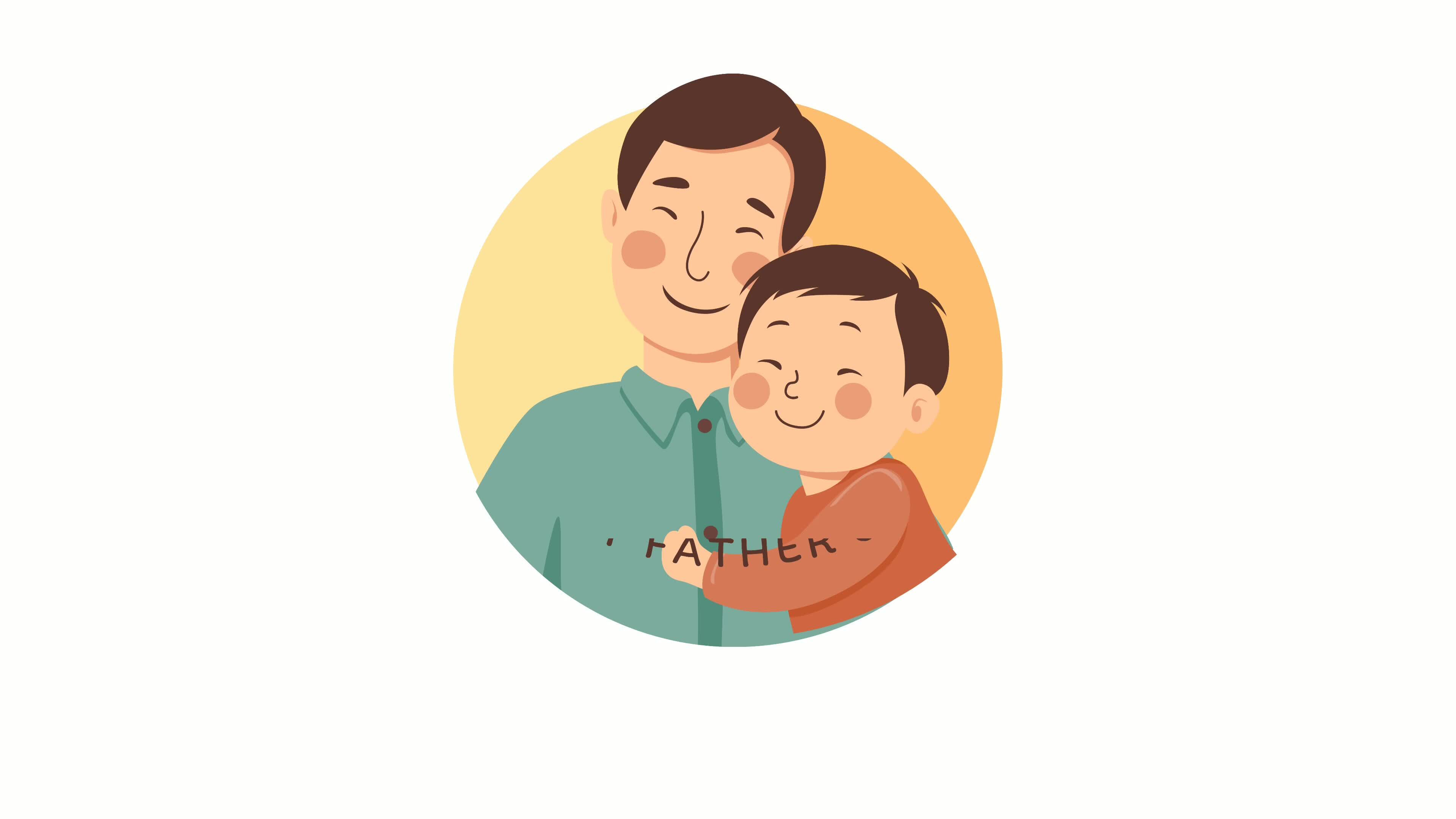 Happy father's day animation with white background, Flat animation. 47346730 Stock Video at Vecteezy
