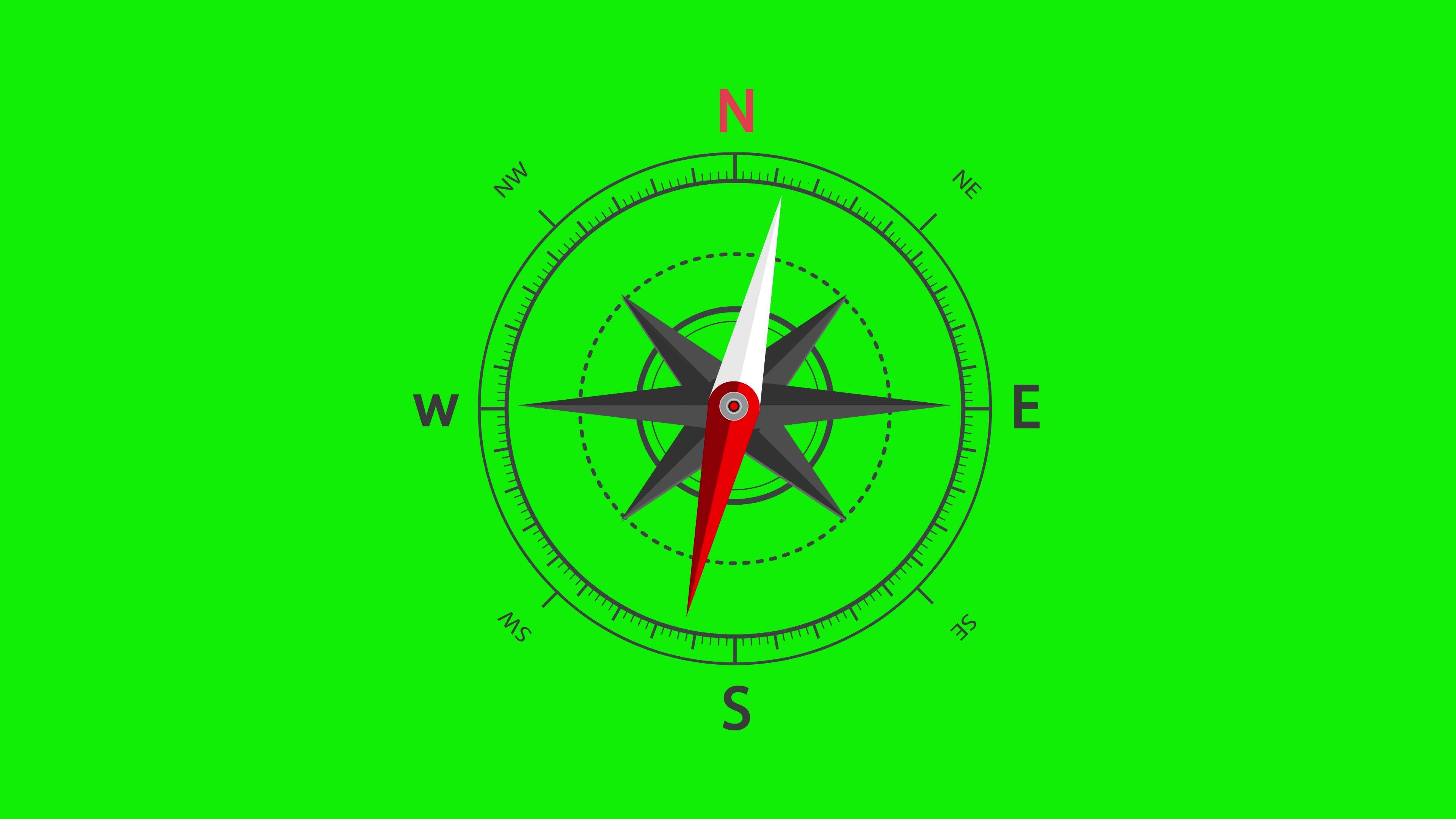 2d cartoon compass animation green background 4k 47387037 Stock Video ...