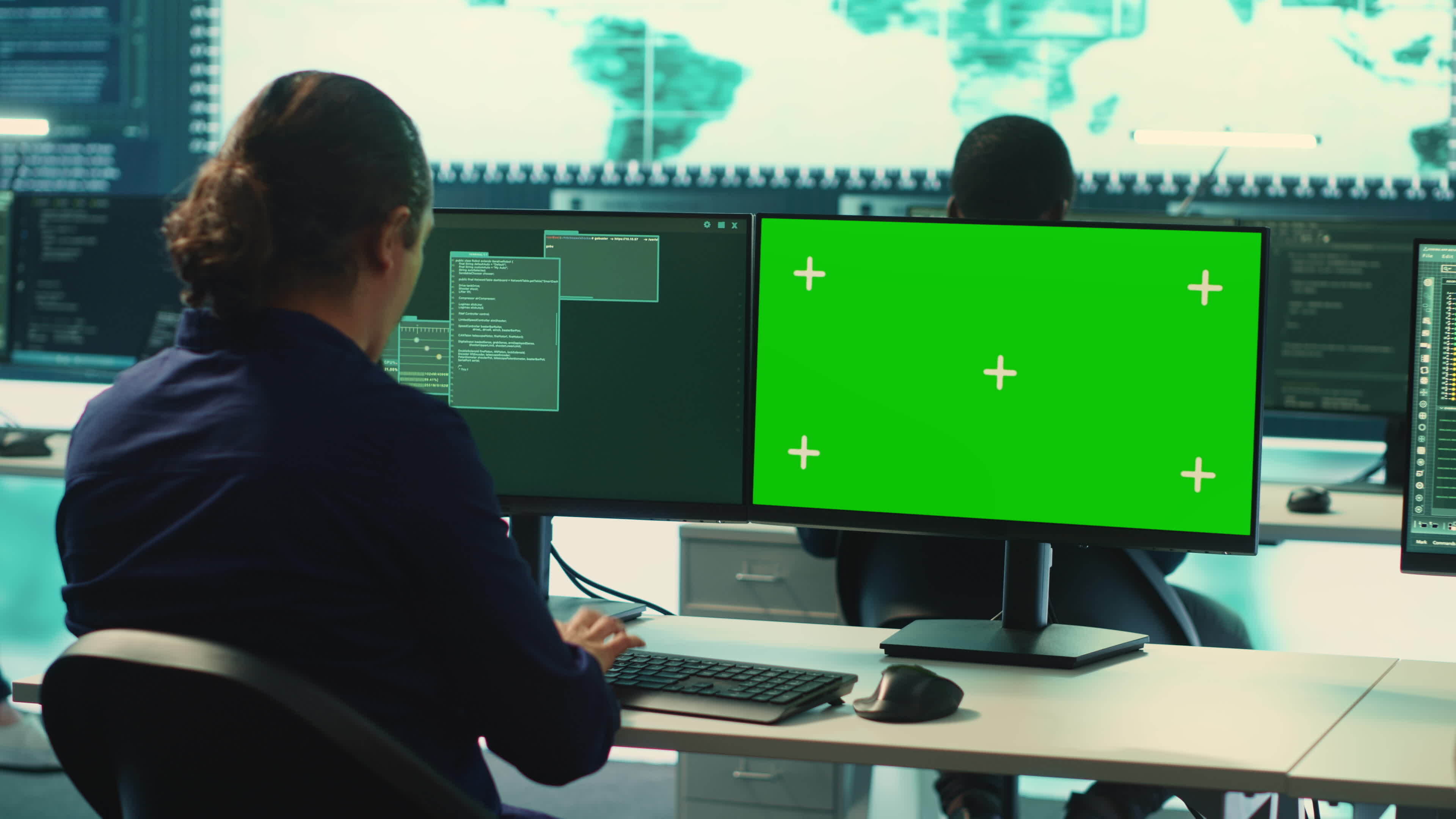 Governmental Hackers Using Green Screen In Performing Cyber Security Monitoring And Threat