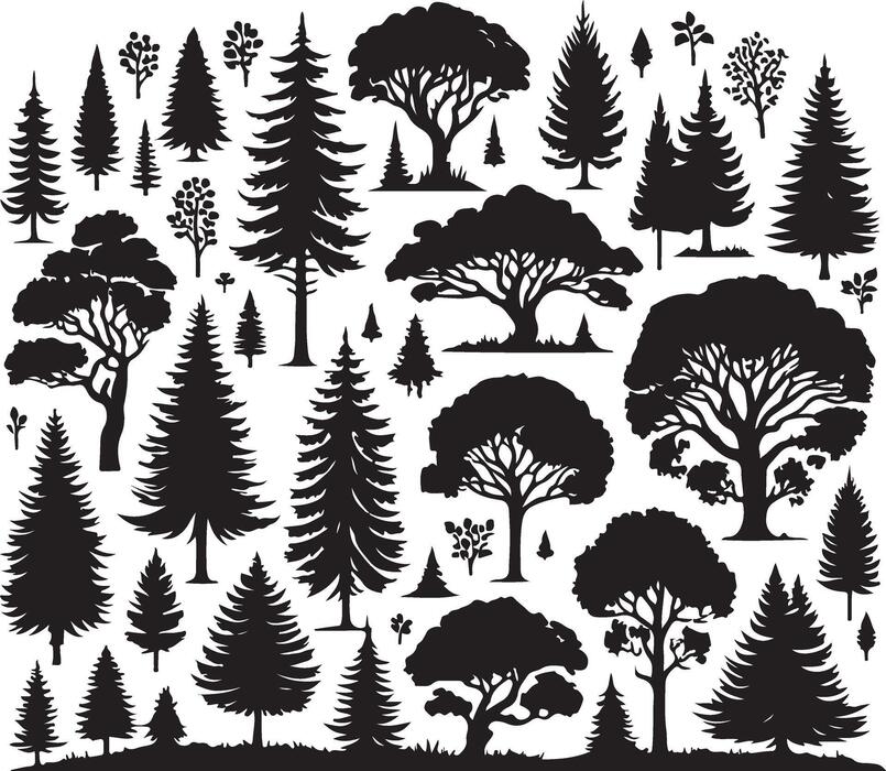 Tree Line Silhouette Vector Art, Icons, and Graphics for Free Download