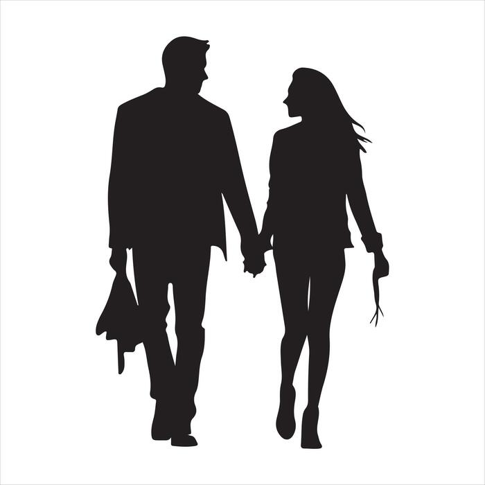 Couple Walking Silhouette Vector Art, Icons, and Graphics for Free Download