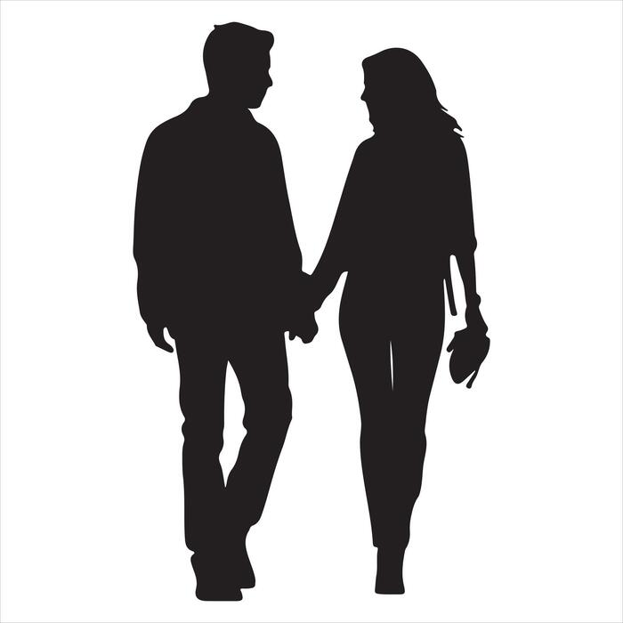Couple Walking Silhouette Vector Art, Icons, and Graphics for Free Download
