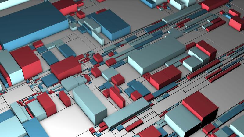Expanding reality of rectangles, seamless loop. Motion. Extraordinary ...