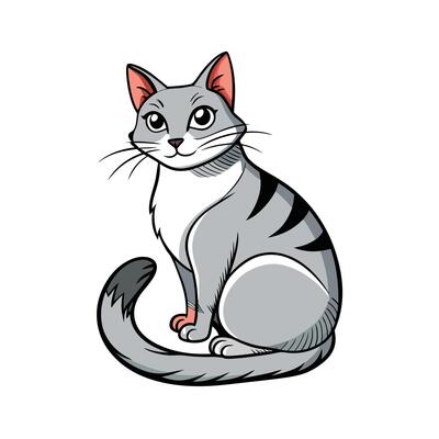 Gray Cat Vector Art, Icons, and Graphics for Free Download