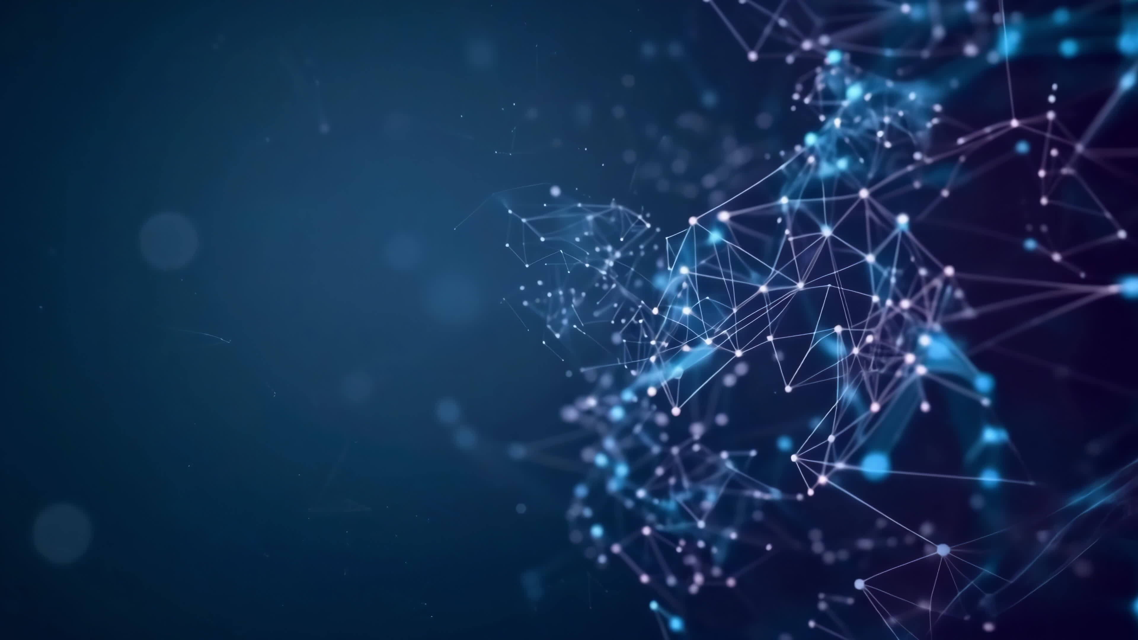 Abstract Digital Network Connections With Futuristic Technology Dots And Lines On A Blue