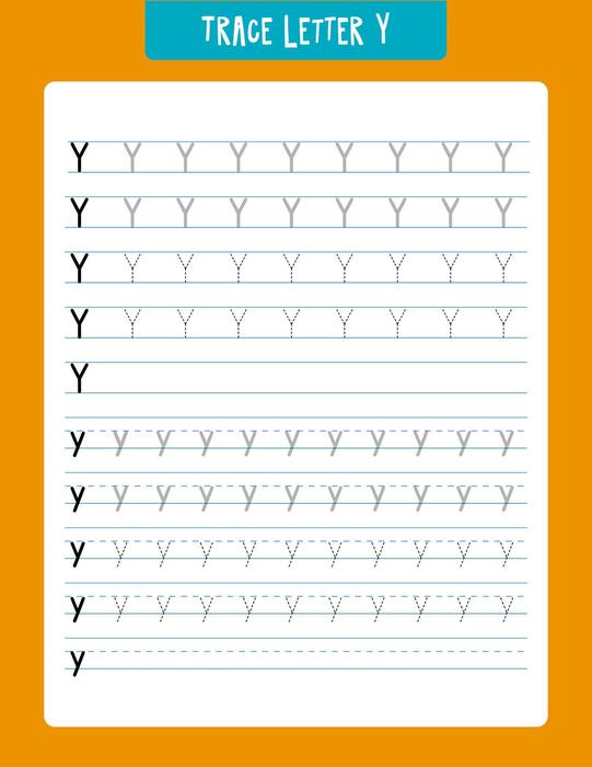 Letter Y Tracing Alphabet Vector Art, Icons, and Graphics for Free Download