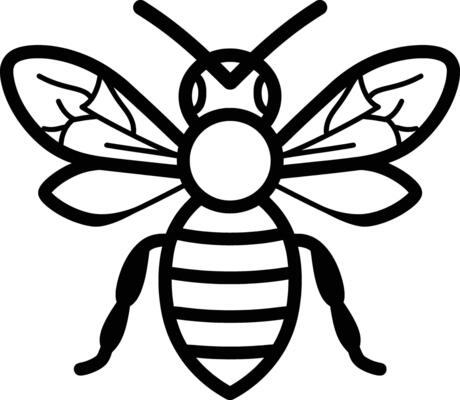 Bee Clipart Outline Vector Art, Icons, and Graphics for Free Download