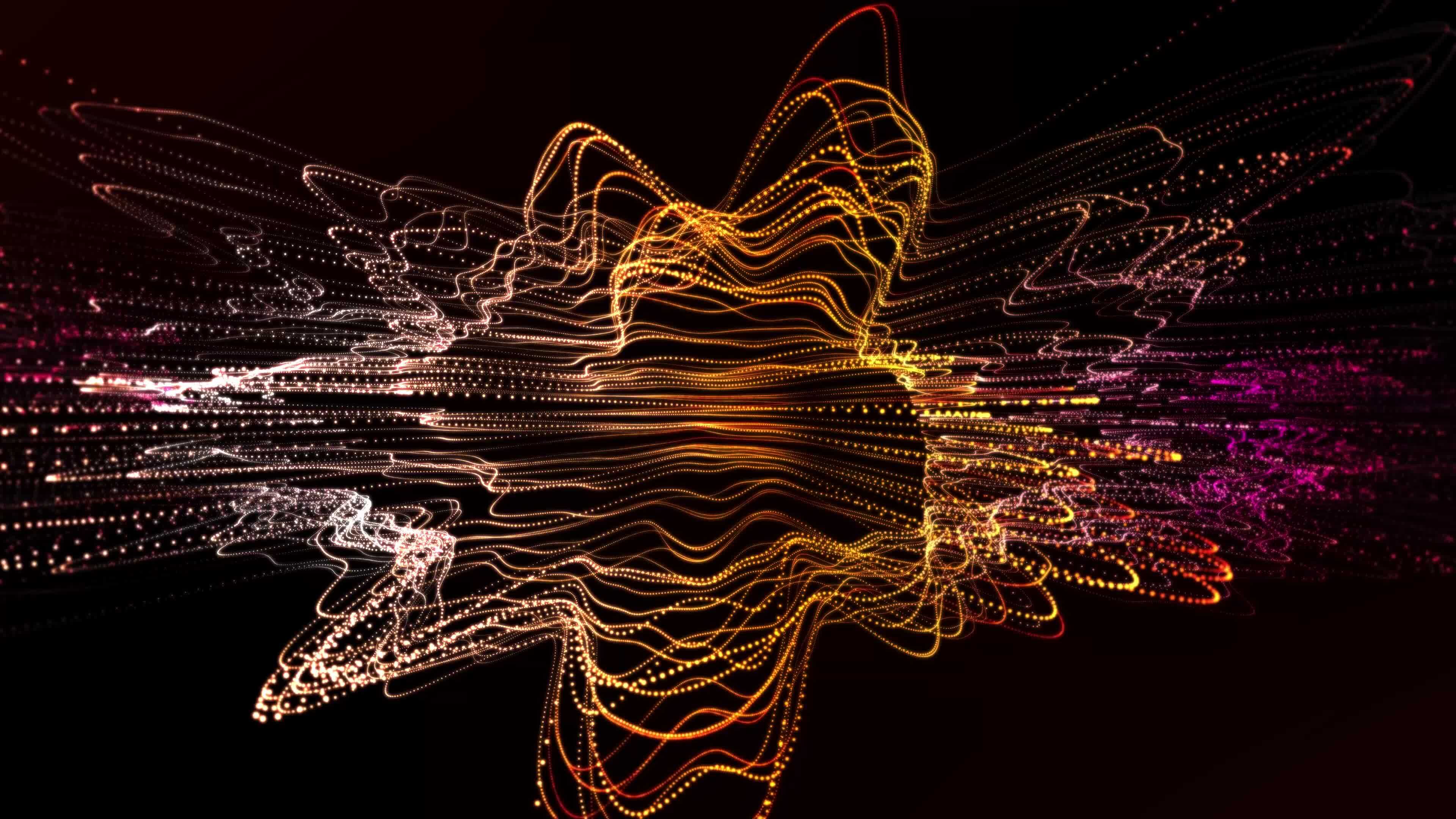 Seamless Loop Background With Abstract Equalizer Made Of Colorful Curvy