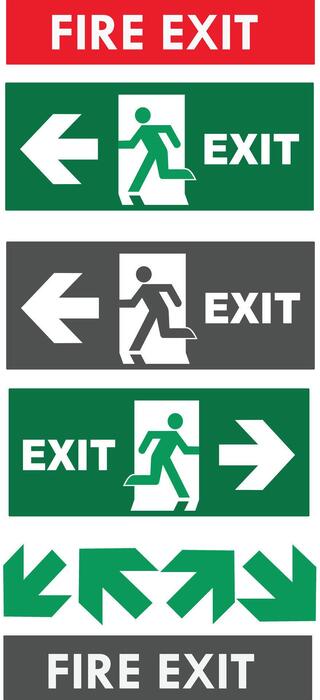Emergency Exit Sign Vector Art, Icons, and Graphics for Free Download