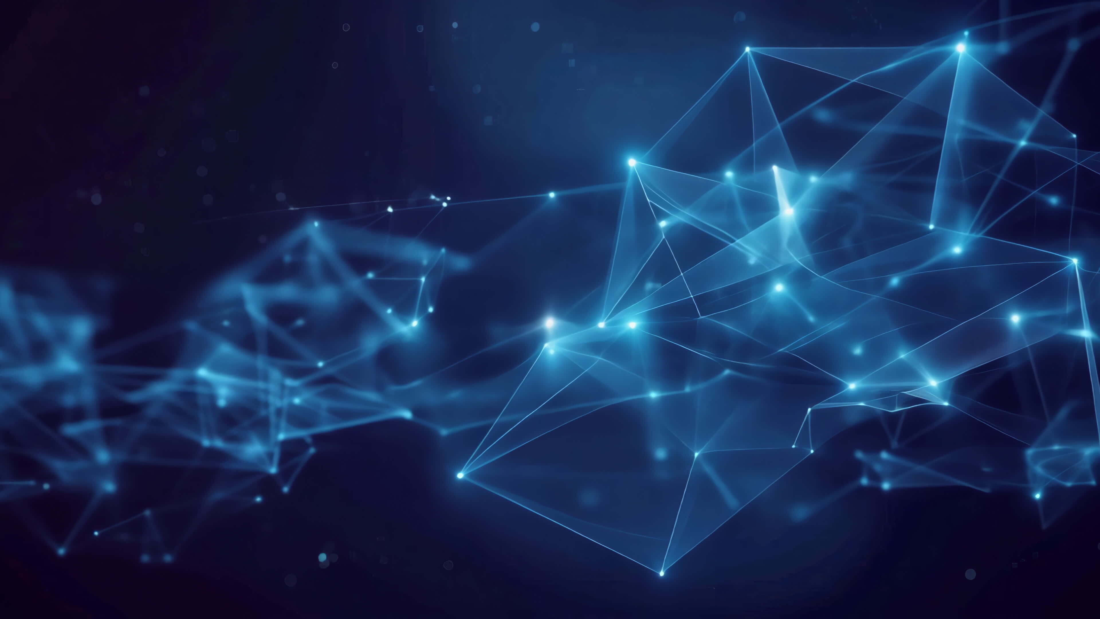 Abstract Digital Network Connections Futuristic Technology Concept Blue Lines And Nodes On