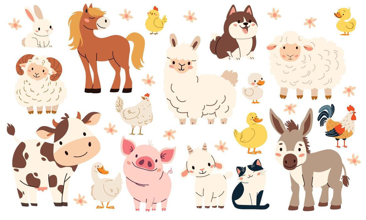 Farm Animals Clipart Vector Art, Icons, and Graphics for Free Download