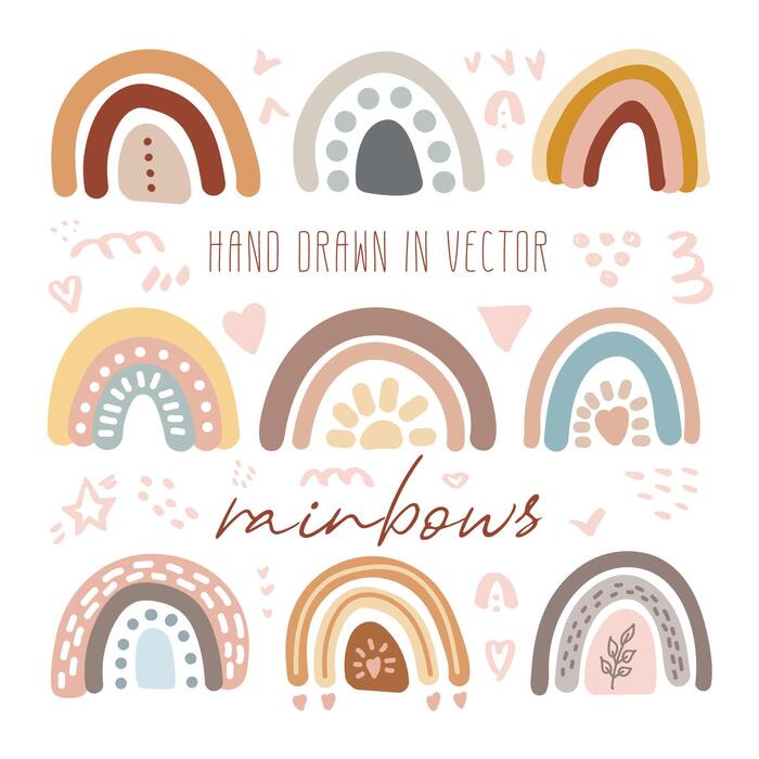 Hand Drawn Rainbow Vector Art, Icons, and Graphics for Free Download