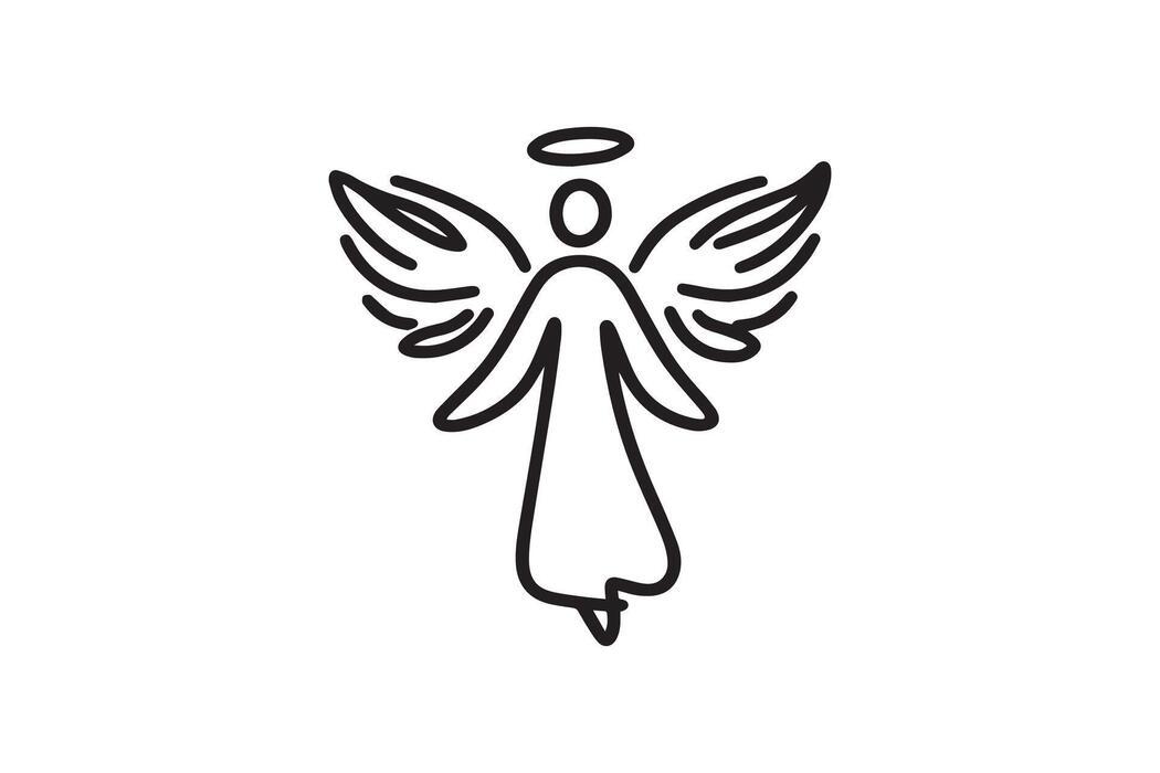 Angel Line Drawing Vector Art, Icons, and Graphics for Free Download