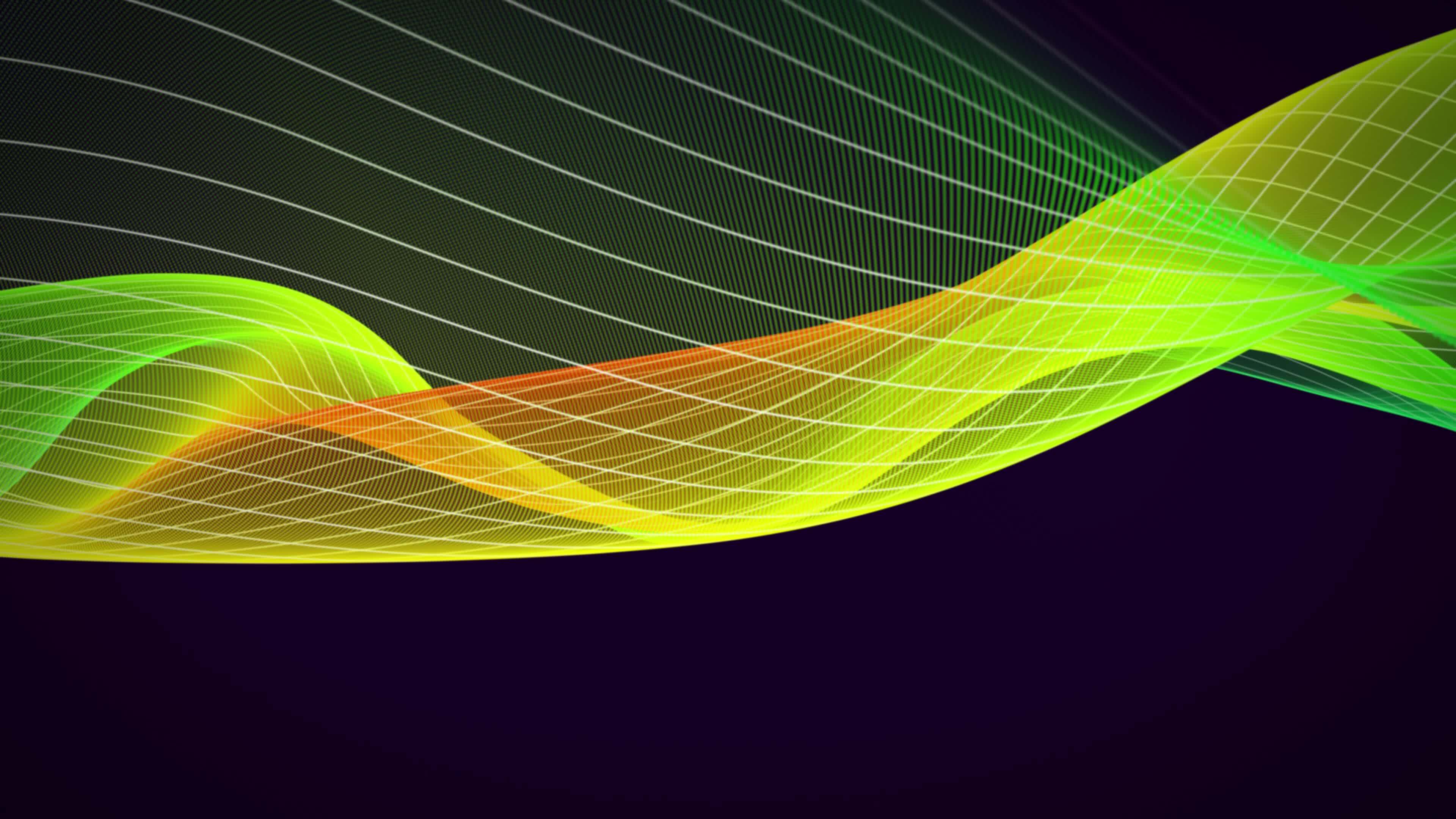 Multicolored abstract waveform with elegant stripes floating on a dark ...