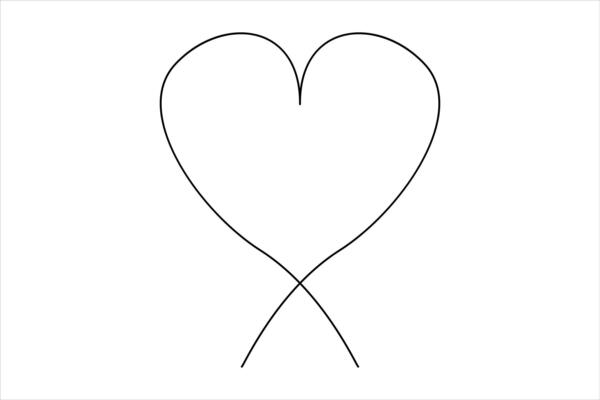Single Line Drawing Heart Vector Art Icons And Graphics For Free Download