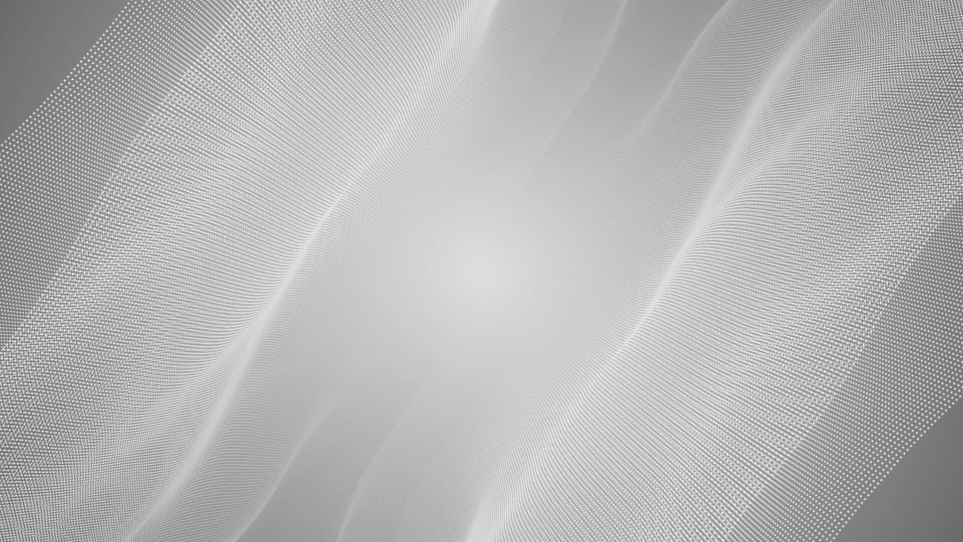 White Color Hi Tech Particles Slowly Moving In Cyberspace Forming