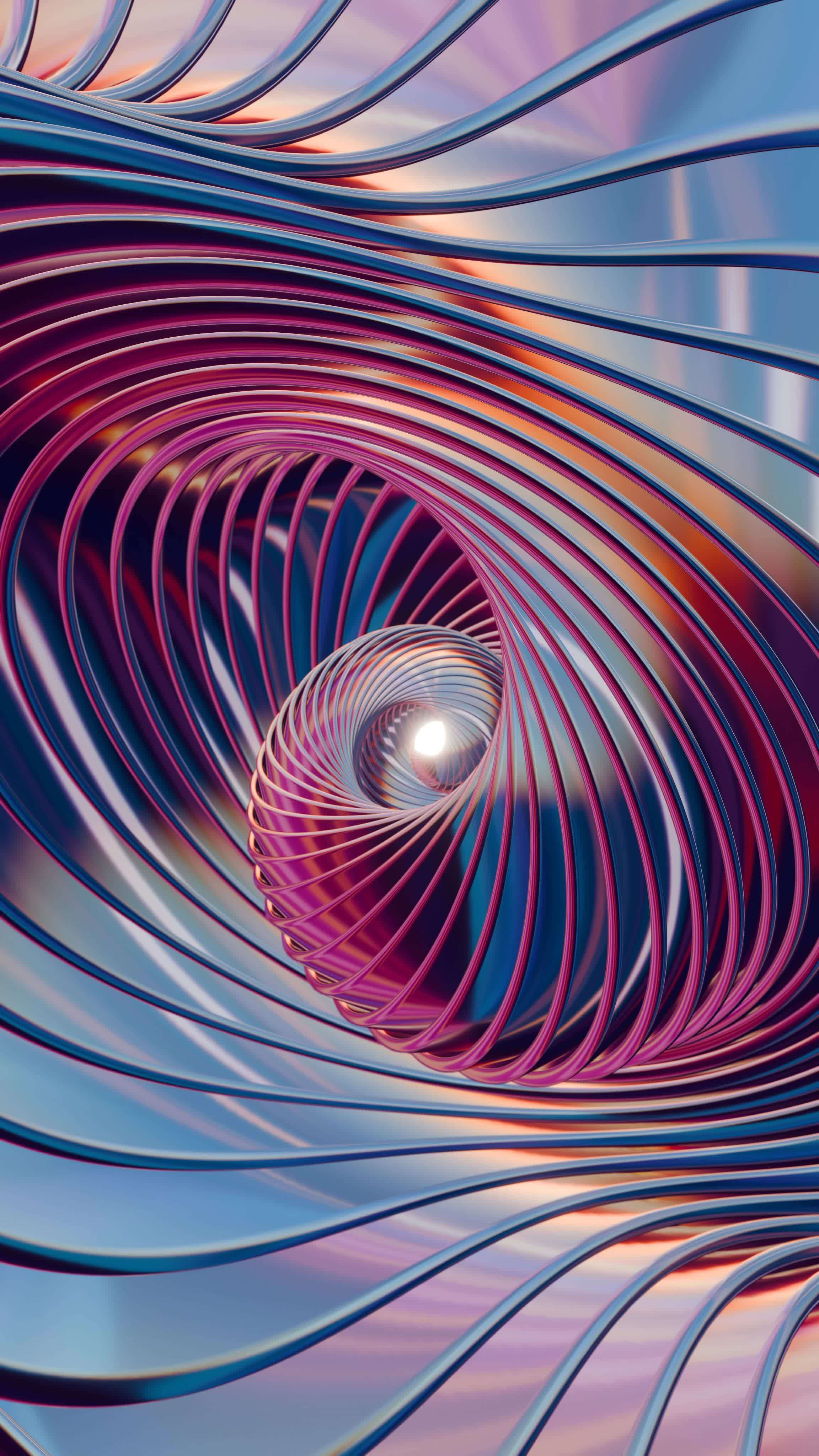 3d Holographic Swirl Background With Various Colors And An Intriguing Loop Animation Pattern