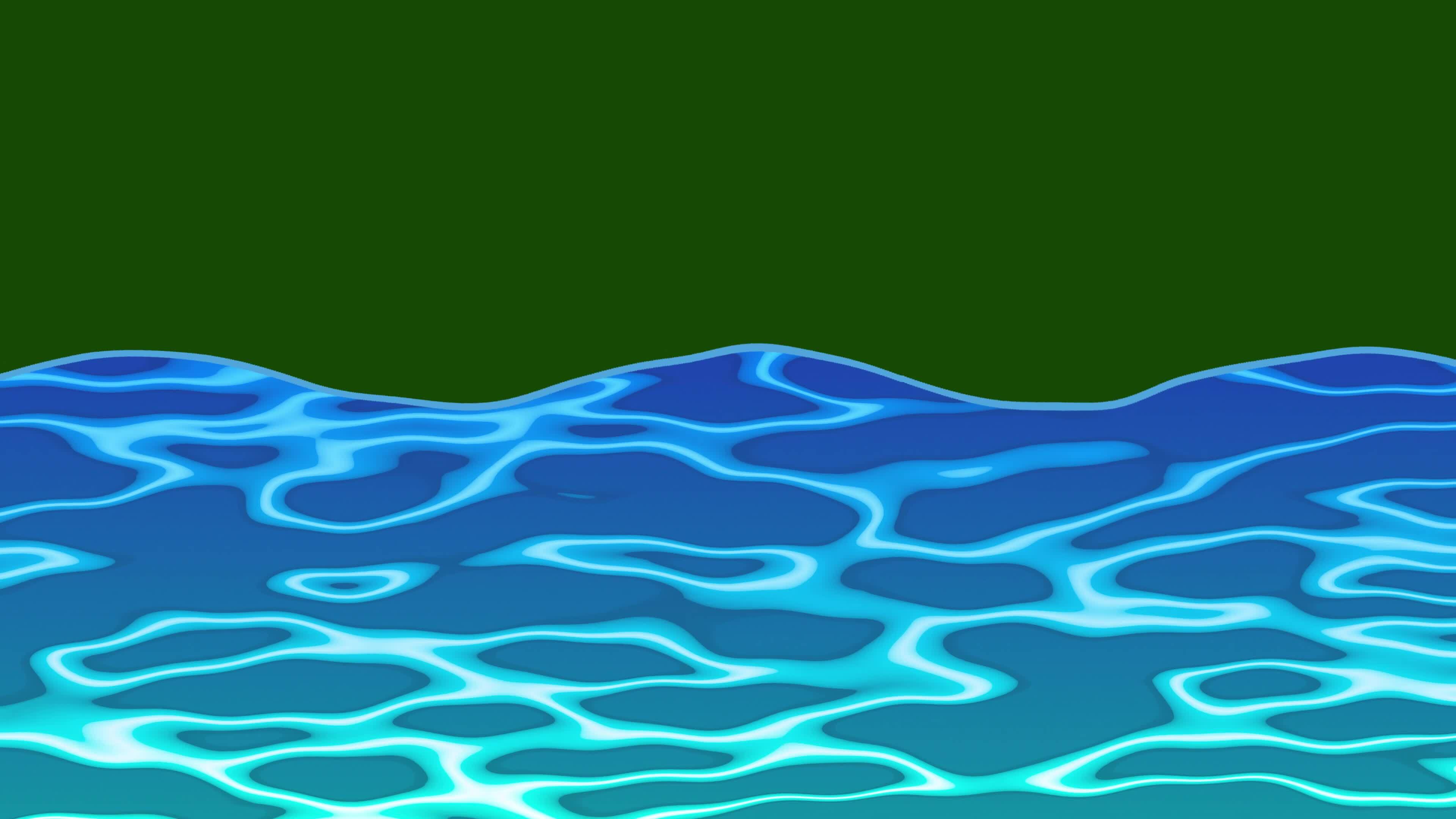 Realistic sea water with texture, graphic animated ocean waves chroma ...