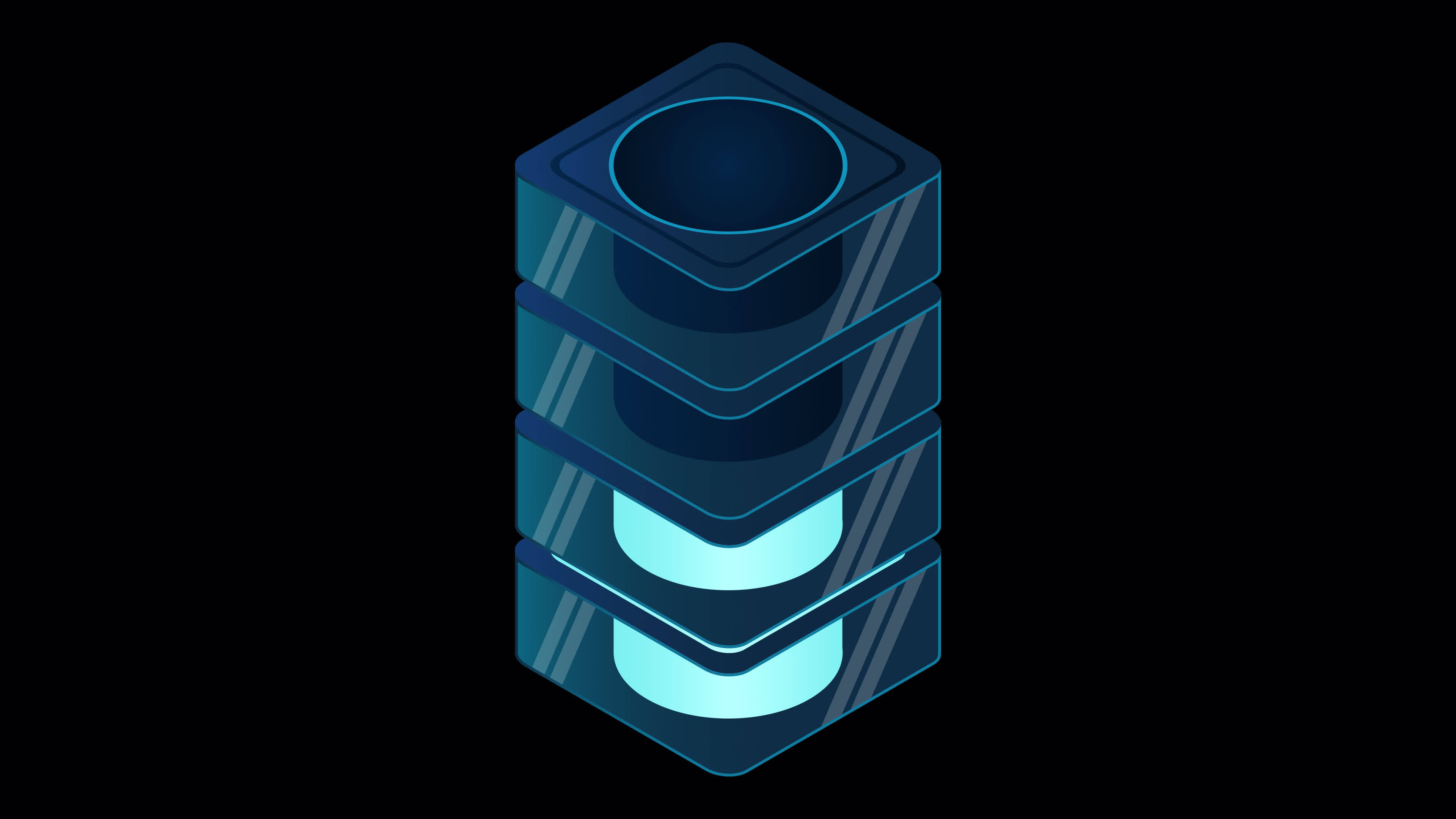 Isometric futuristic server animation. Isometric database or data ...