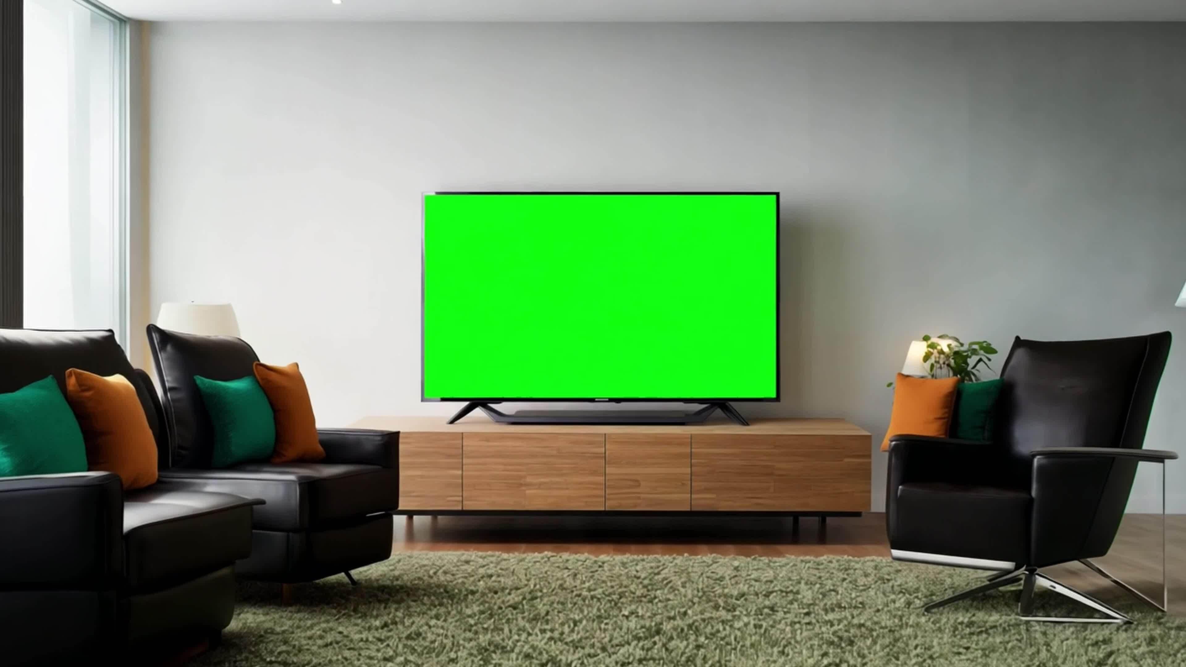 Television with Chroma key set in modern living room looping style created 48096510 Stock Video ...